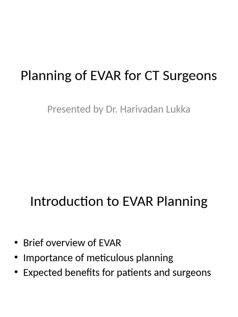 Professional EVAR Presentation | PDF
