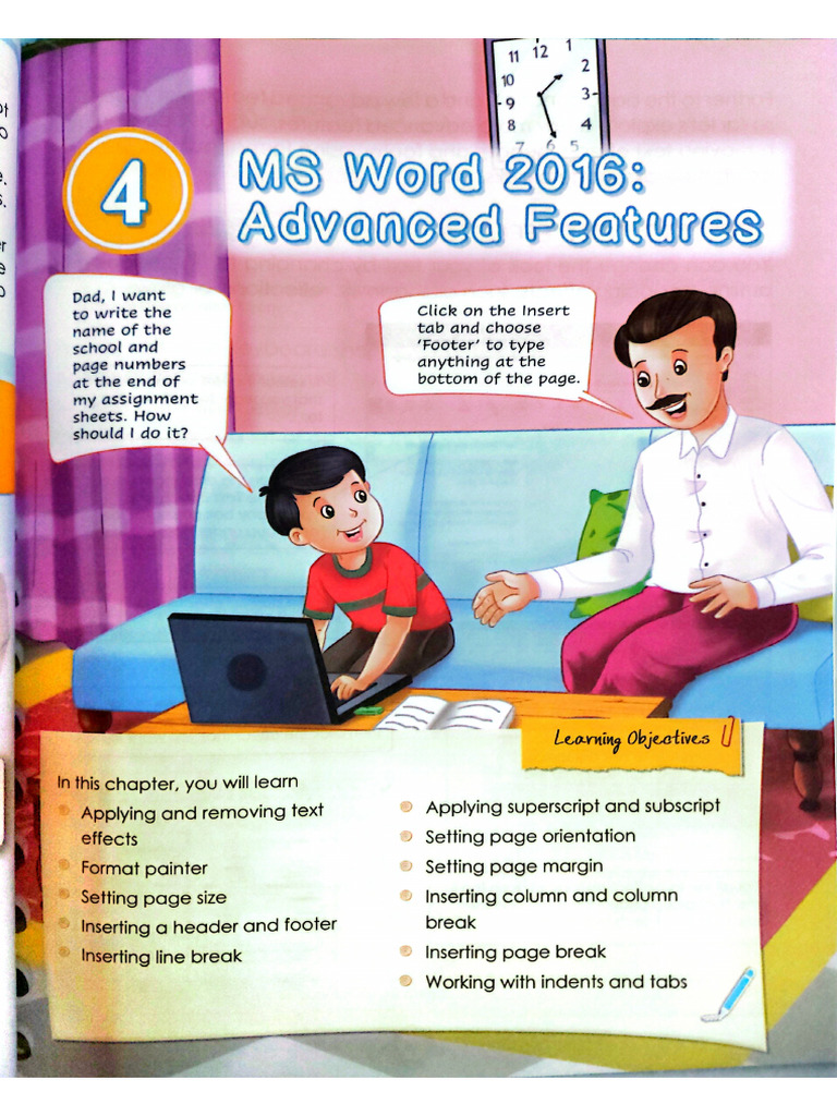 MS Word 2016 Advance Features For Class 4 | PDF