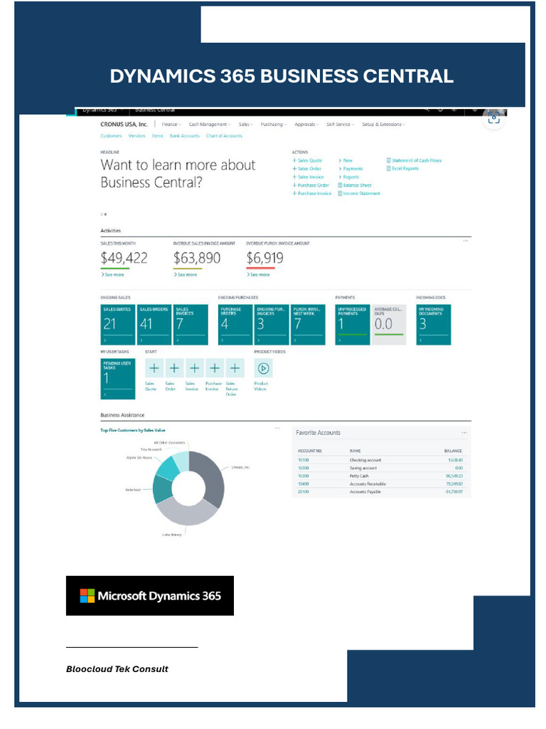 Microsoft Dynamics 365 Business Central Guide | PDF | Customer ...