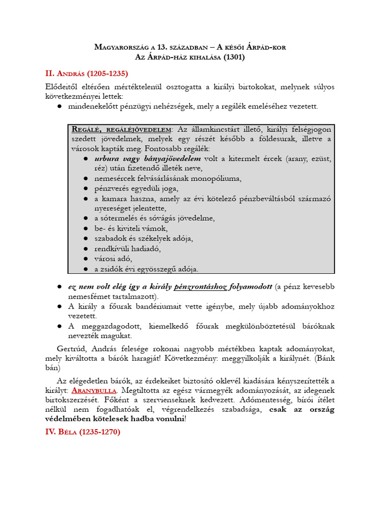 Magyarorsz-G A 13. Sz-Zadban - Az - RP-D-H-Z Kihal-Sa | PDF