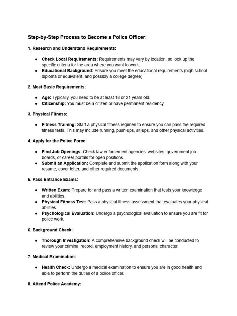 Step-by-Step Process to Become a Police Officer_ | PDF | Police ...