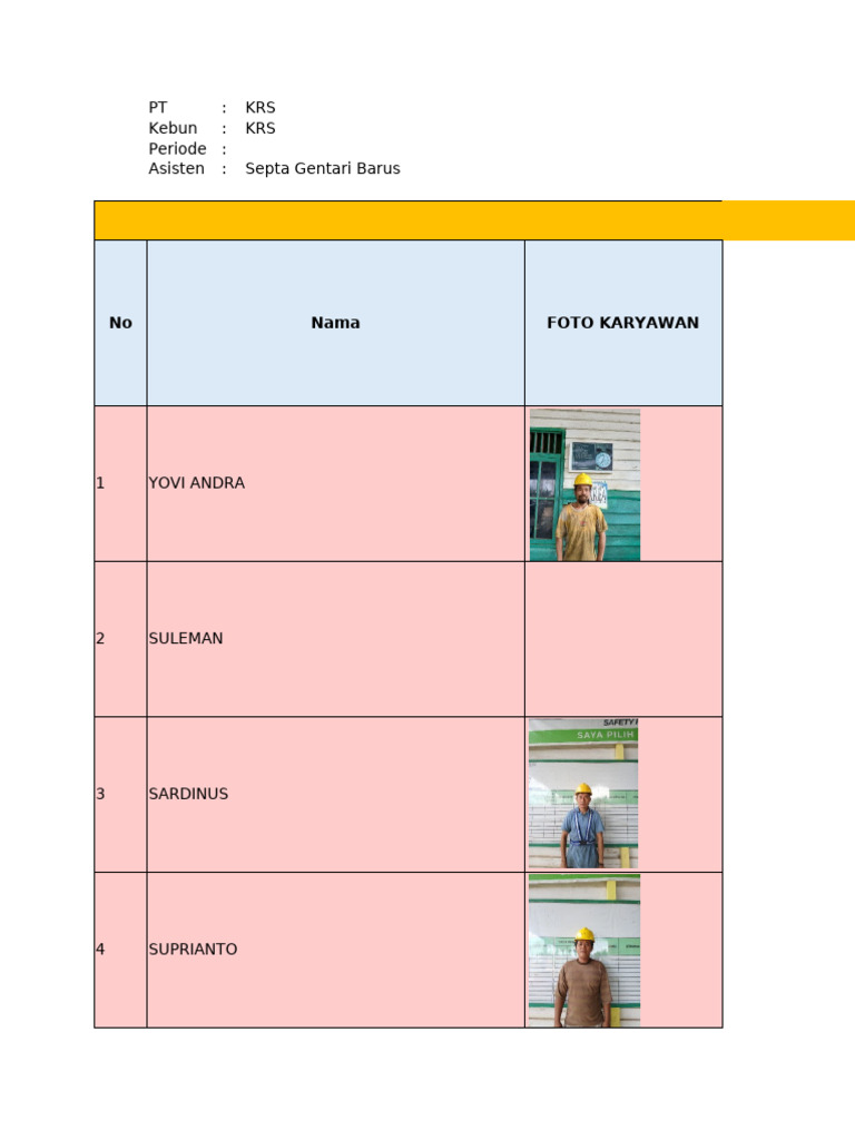 Skill Matrix Template Blank-Data Mekanik | PDF