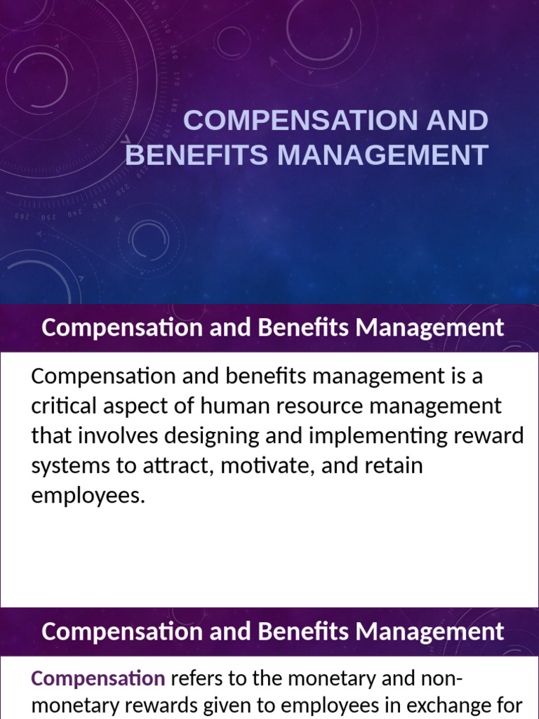 1 Compensation and Benefits | PDF | Compensation And Benefits ...