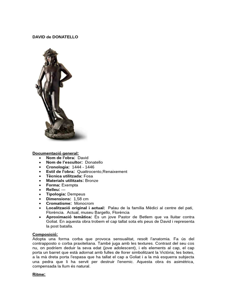 DAVID de DONATELLO | PDF