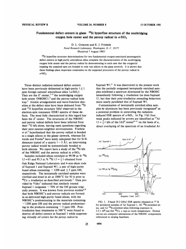 Griscom - 1981 - Fundamental Defect Centers in Glass Si Hyperfine ...