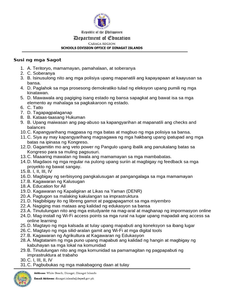 AP4 Q3 Answer Key Final | PDF