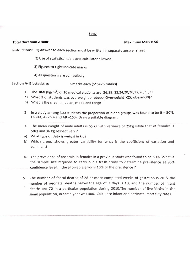 Biostats Ques | PDF