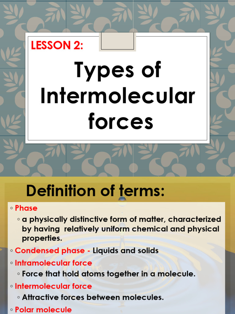 Lesson 2 KMT & Intermolecular Forces | PDF | Intermolecular Force ...
