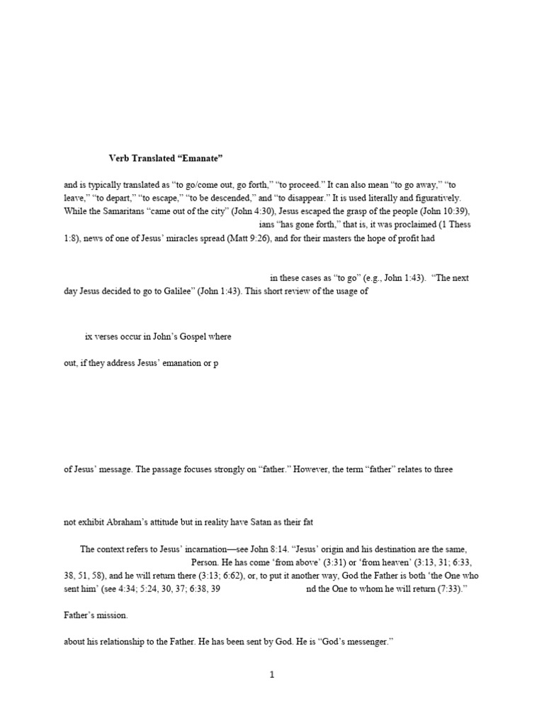 Jesus' Emanation from the Father Explained | PDF | God The Father ...