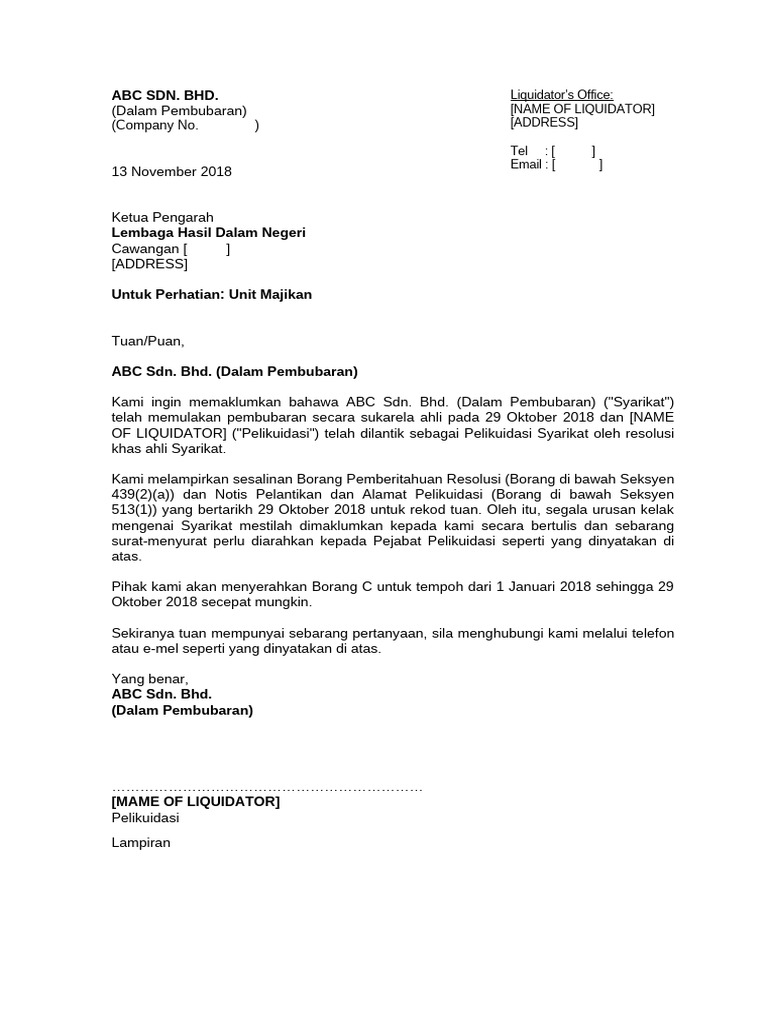 3.2 Letter LHDN-commencement of W. Up | PDF