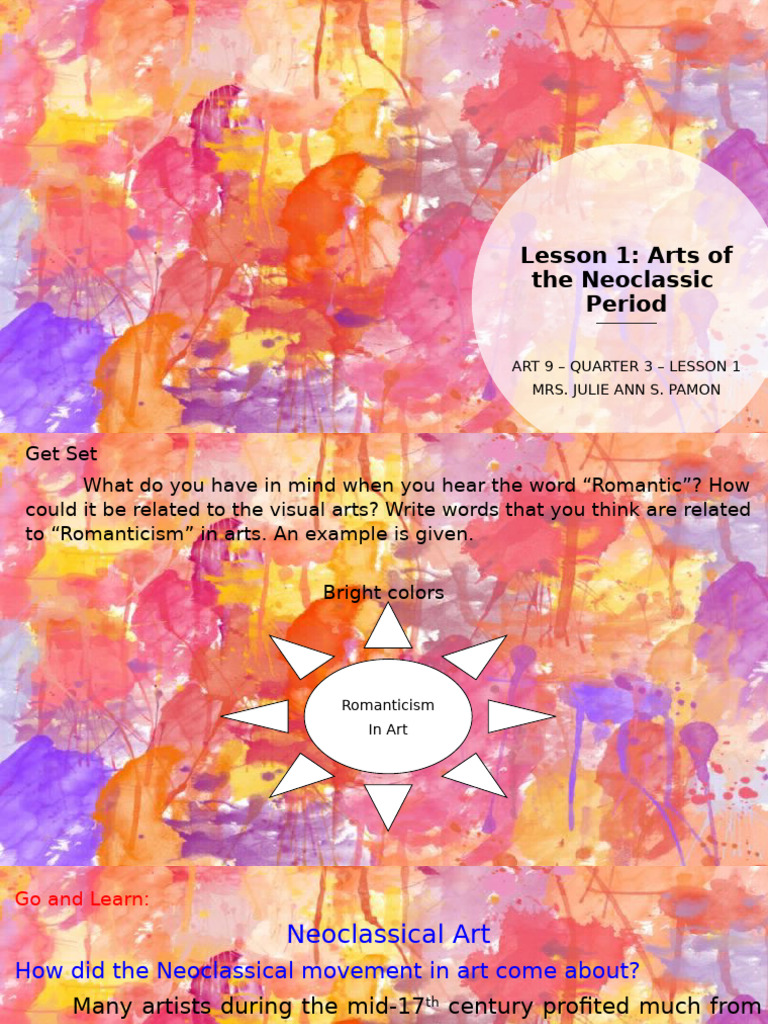 Art 9 - Quarter 3 - Lesson 1 | PDF | Romanticism | Paintings