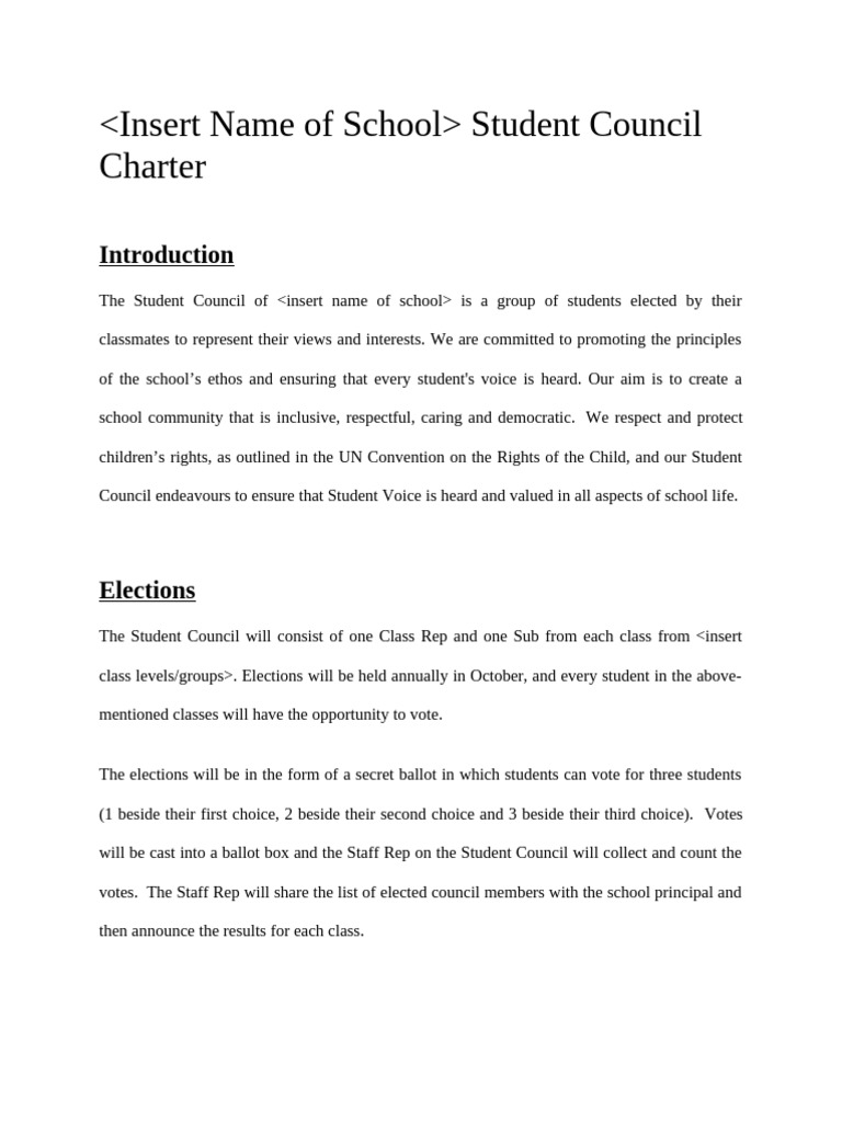 Student Council Charter | PDF