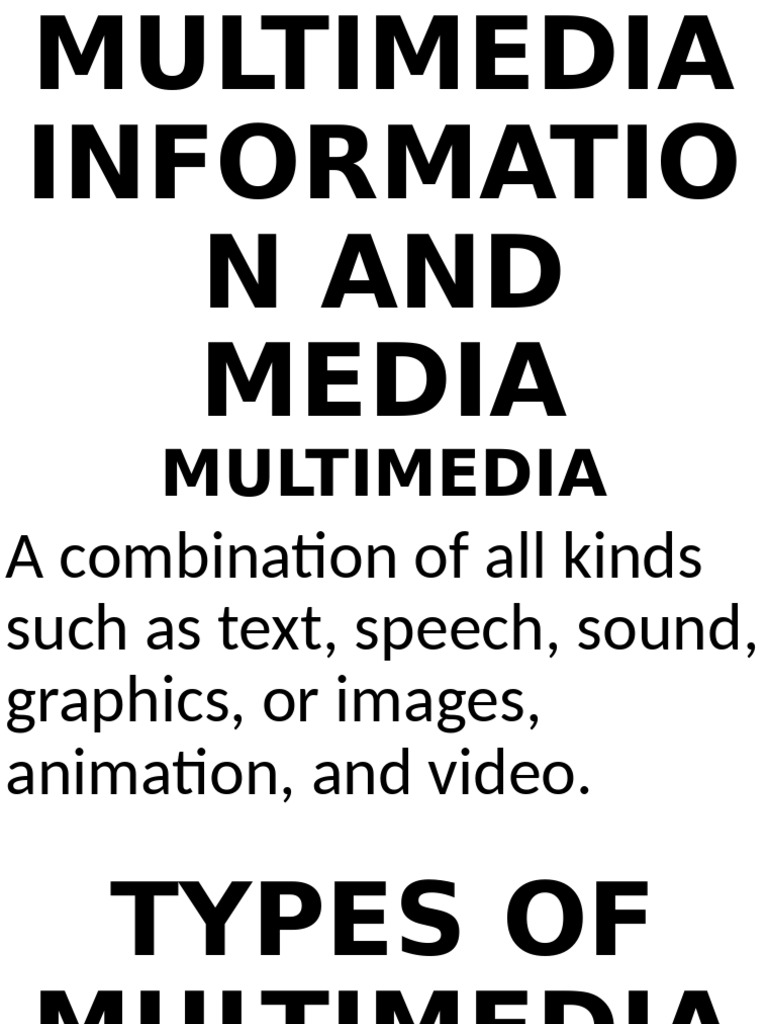Types and Benefits of Multimedia Information | PDF | Multimedia ...