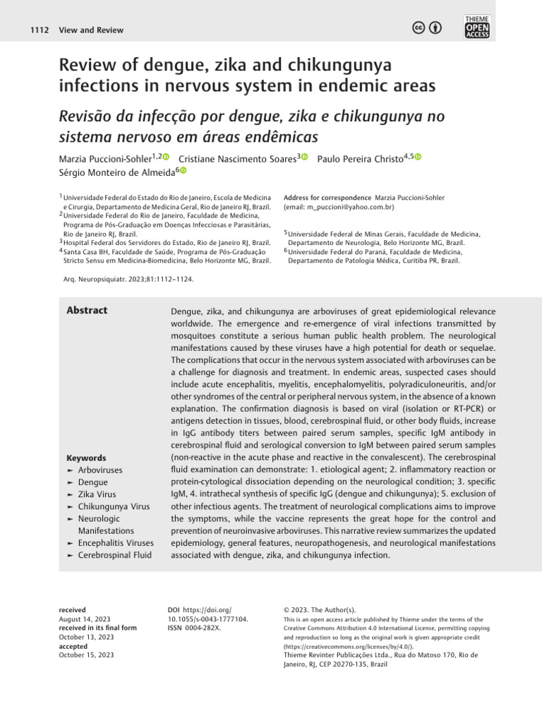 Puccioni-Sohler2023 - Review of Dengue, Zika and Chikungunya Infections ...