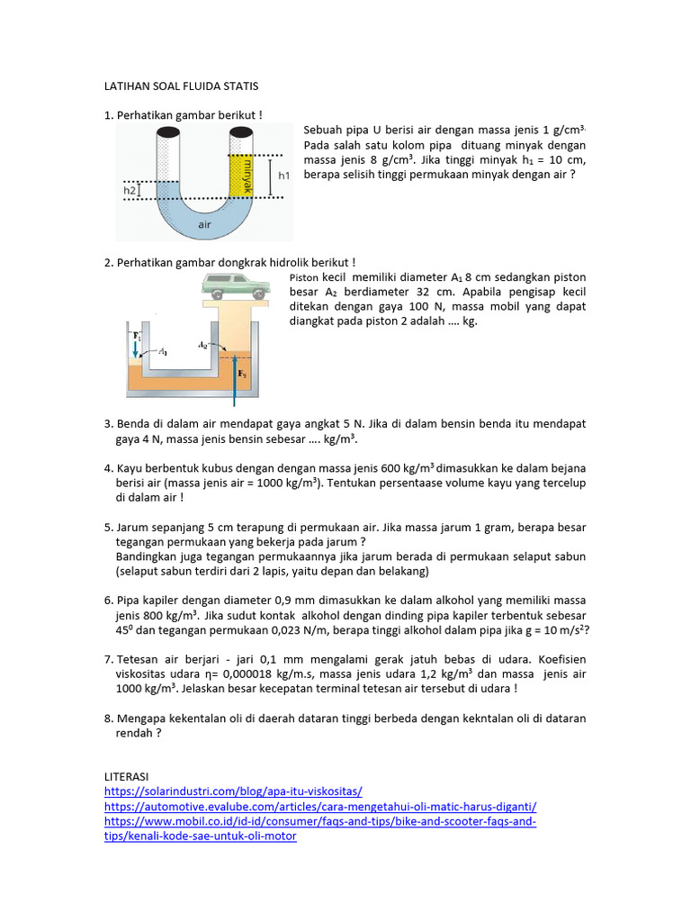 Latihan Soal Fluida Statis | PDF