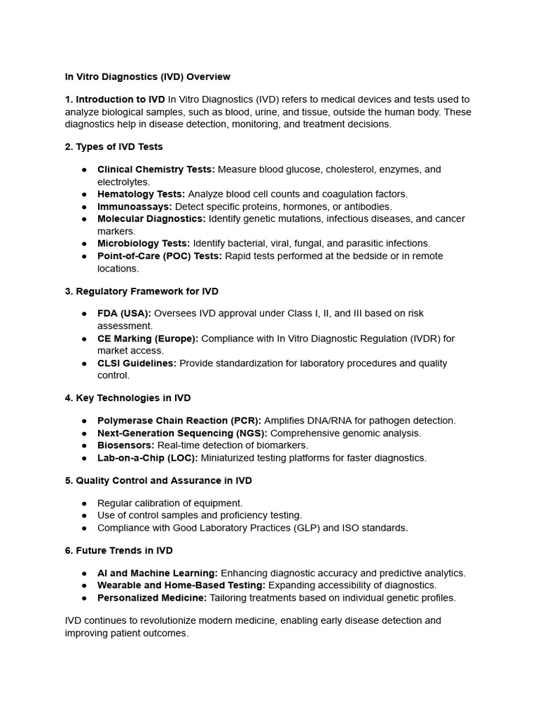 IVD OVERVIEW | PDF