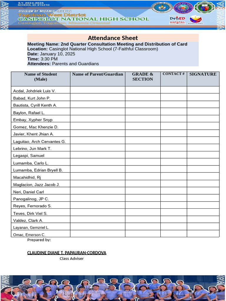 Attendance Card Distribution (AutoRecovered) | PDF