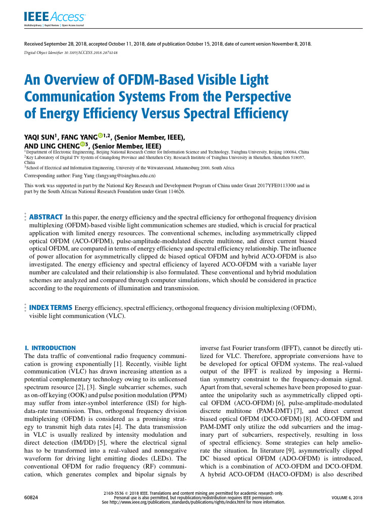 IeeeccessAn Overview of OFDM-Based Visible Light | PDF | Orthogonal Frequency Division ...
