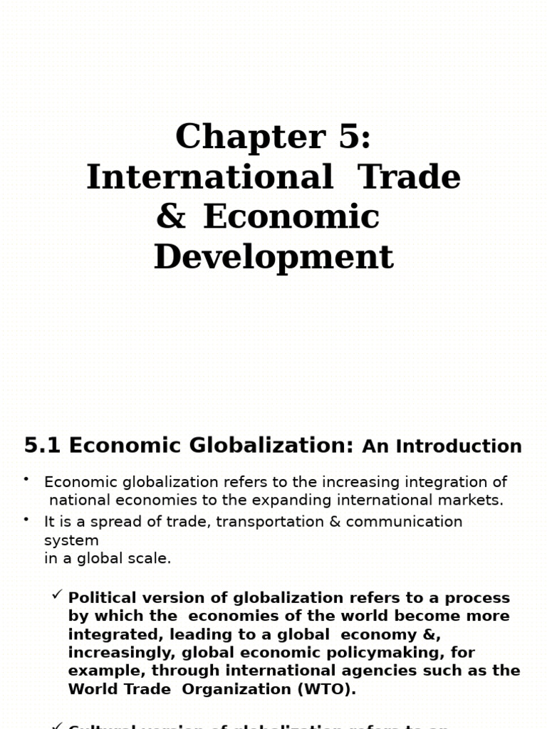 Economic Globalization and Trade Theory | PDF | Balance Of Payments ...