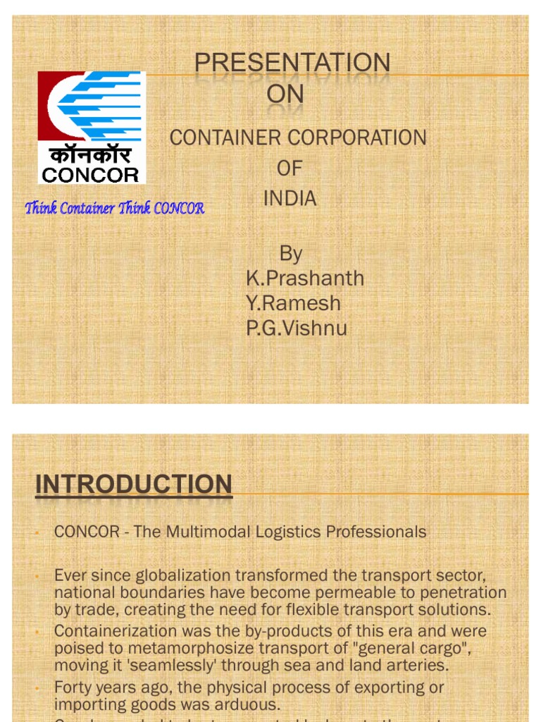 ConTainer Corporation of IndIa | PDF | Containerization | Cargo