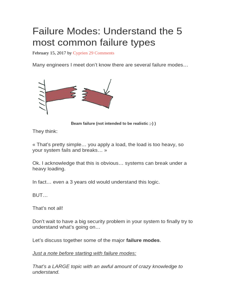Failure Modes Understand The 5 Most Common Failure Types | PDF ...