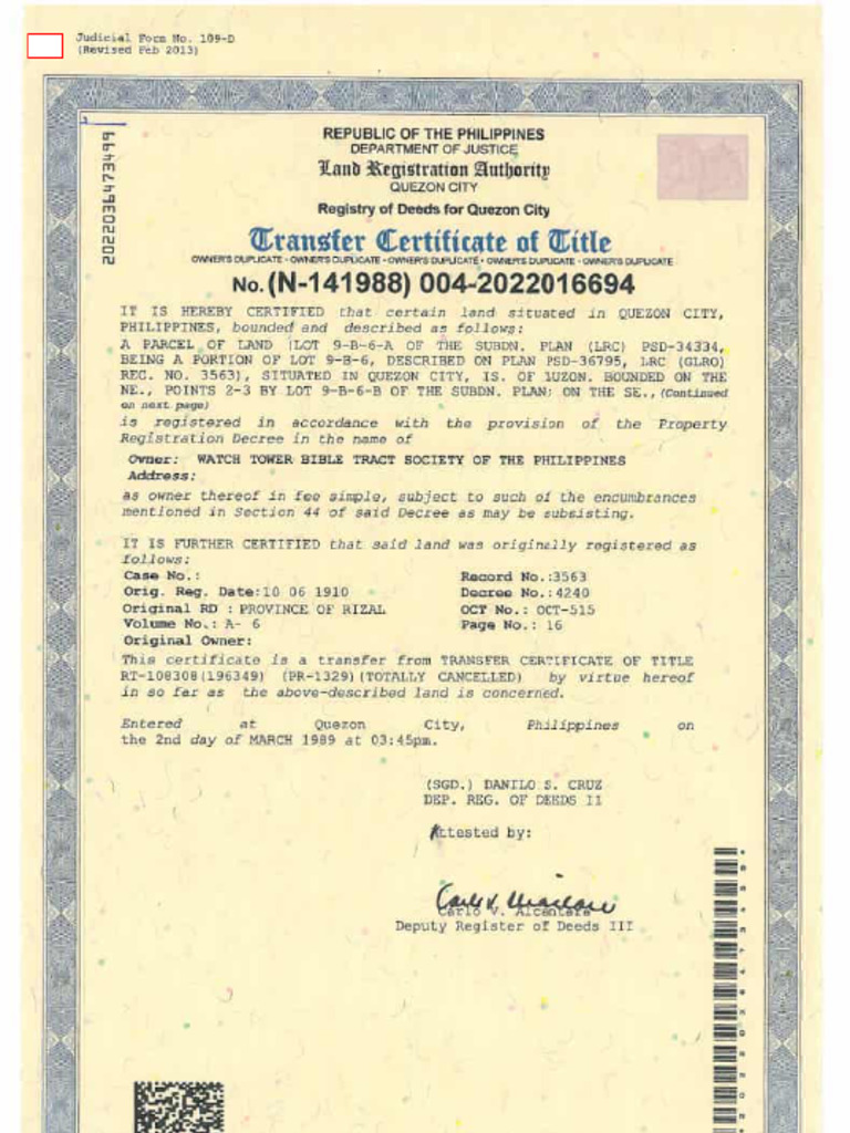 Proof of Authority - Land Titles | PDF