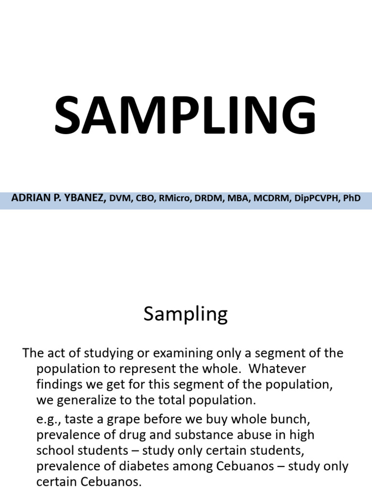 DVM-Sampling-Lecture | PDF | Sampling (Statistics) | Statistics