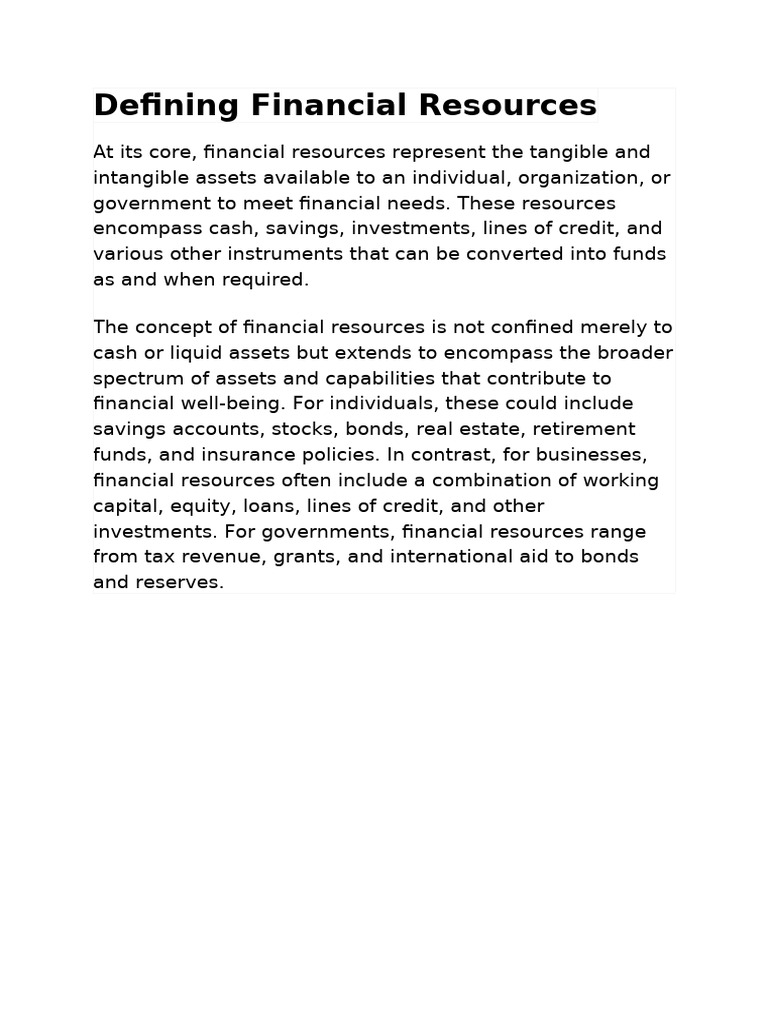 Financial Resources NOTES | PDF | Lease | Preferred Stock