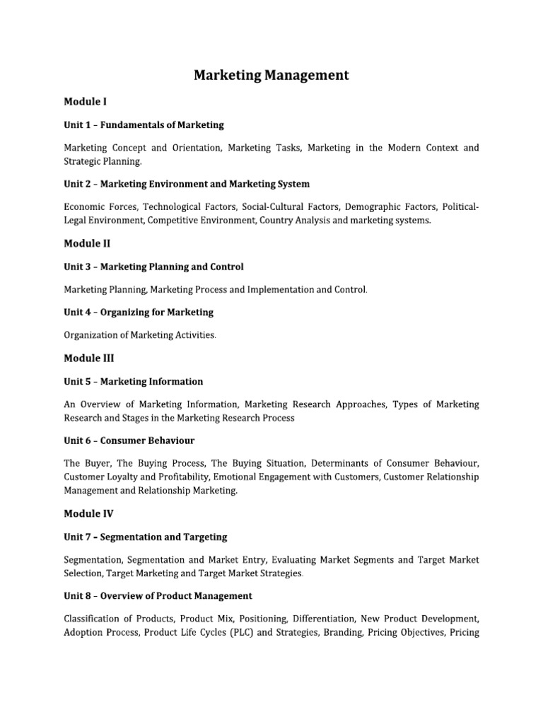Marketing Management | PDF