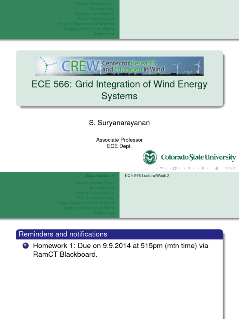 ECE566 Week2 LectureSlides | PDF | Wind Turbine | Turbine