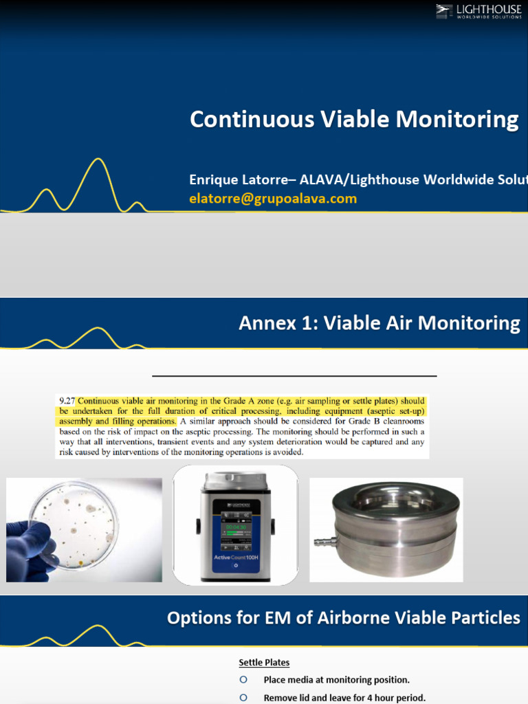 02 - Continuous Viable Monitoring - Air Samplers - Air - Volume ...