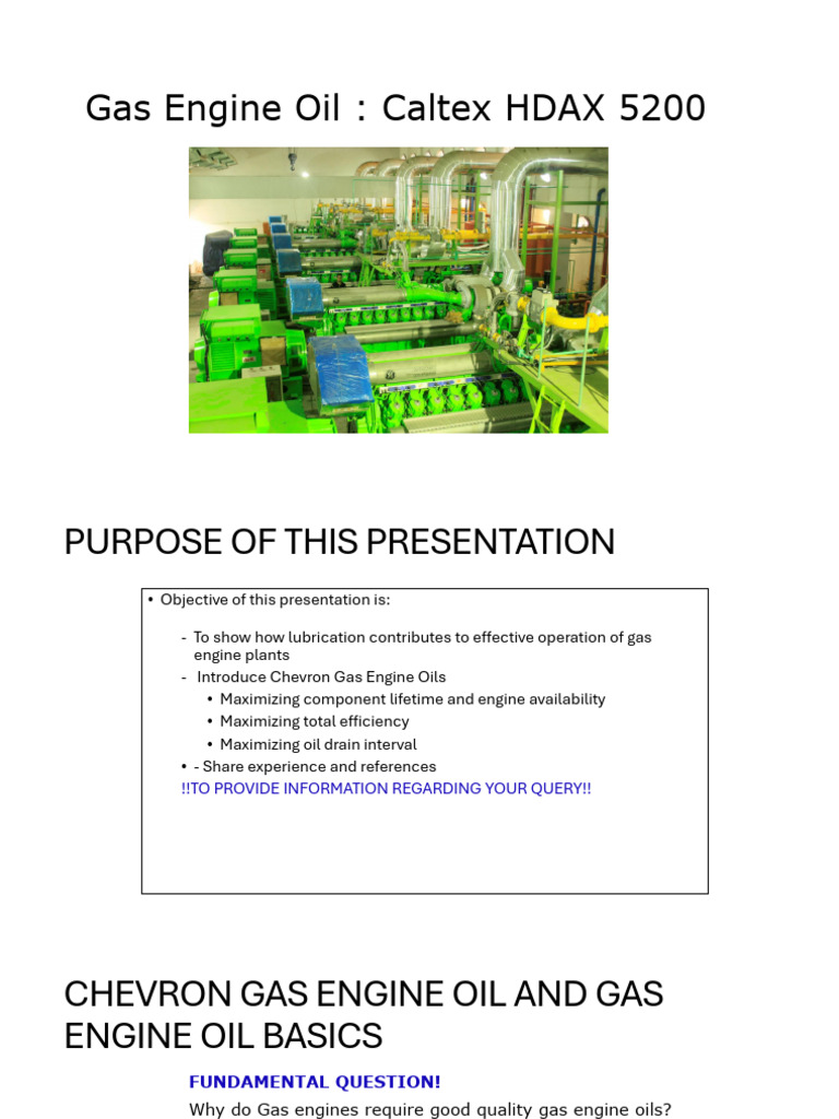 Chevron Gas Engine Oil Overview | PDF | Combustion | Cogeneration