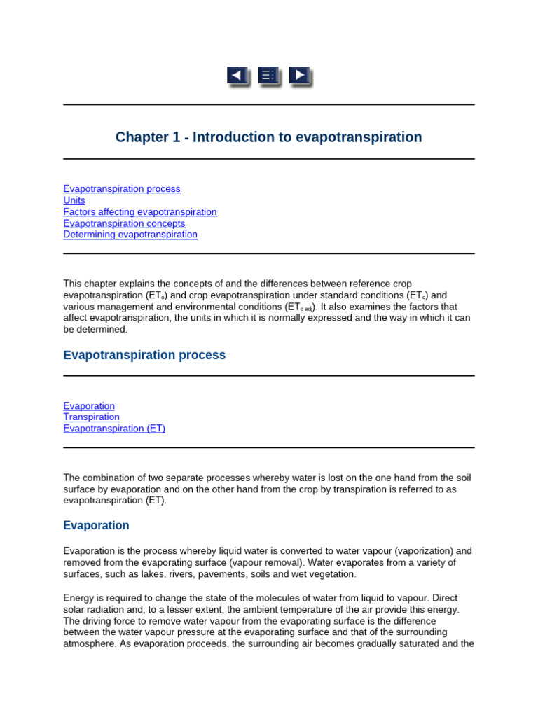Chapter 1 | PDF | Evapotranspiration | Evaporation