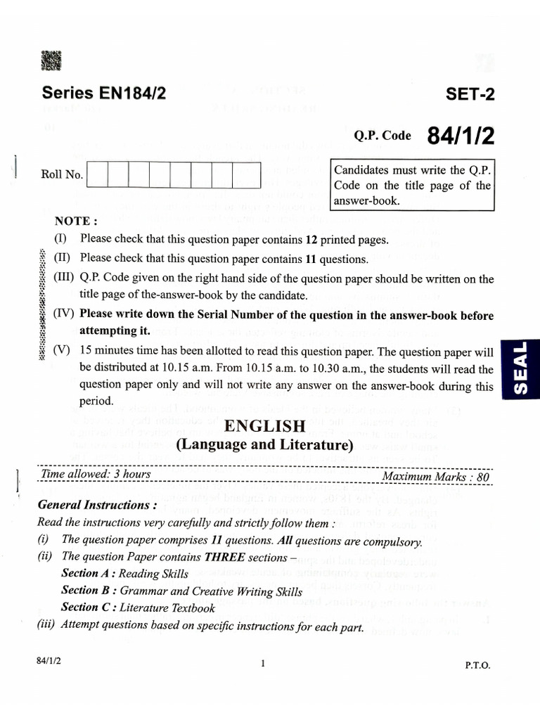 English Practice Paper - 02 | PDF