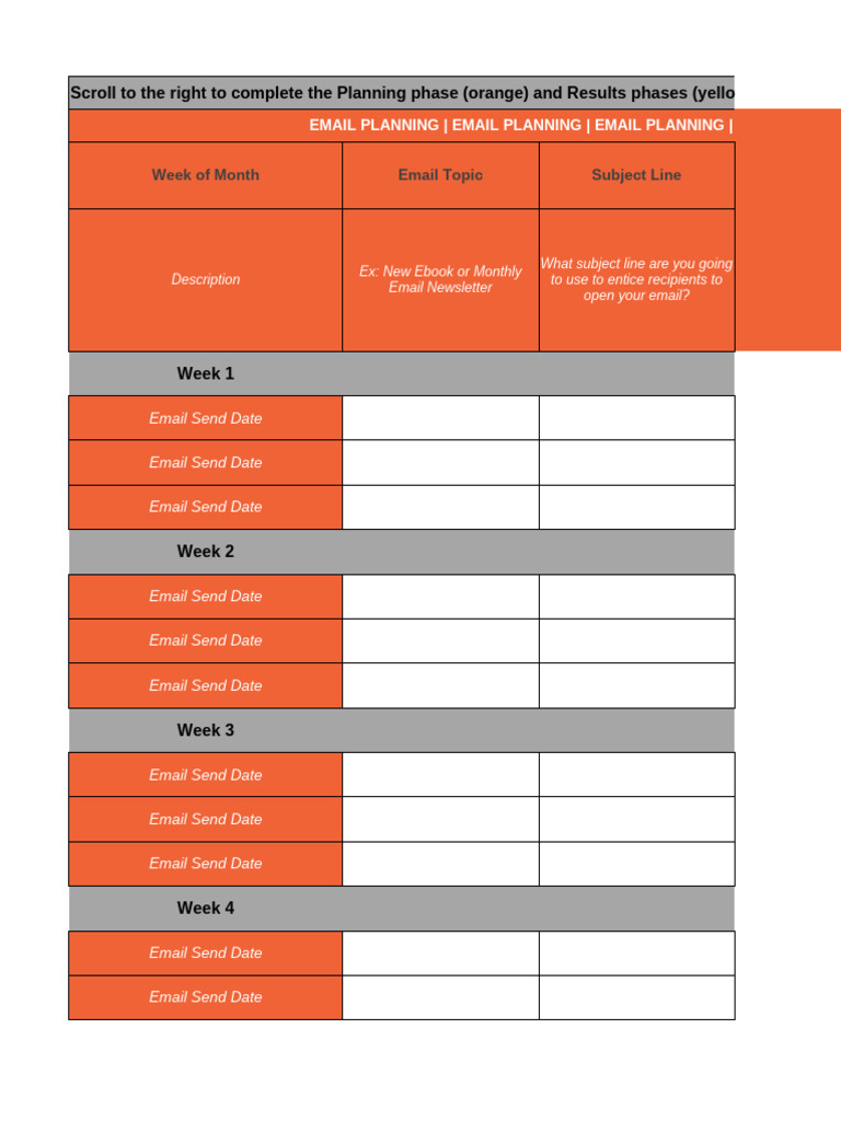 Email Marketing Planning Template | PDF | Online Services | Digital ...