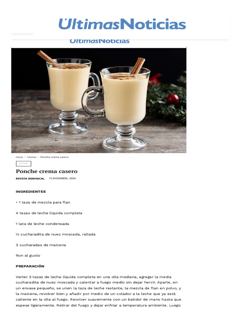 Ponche Crema Casero - UN | PDF
