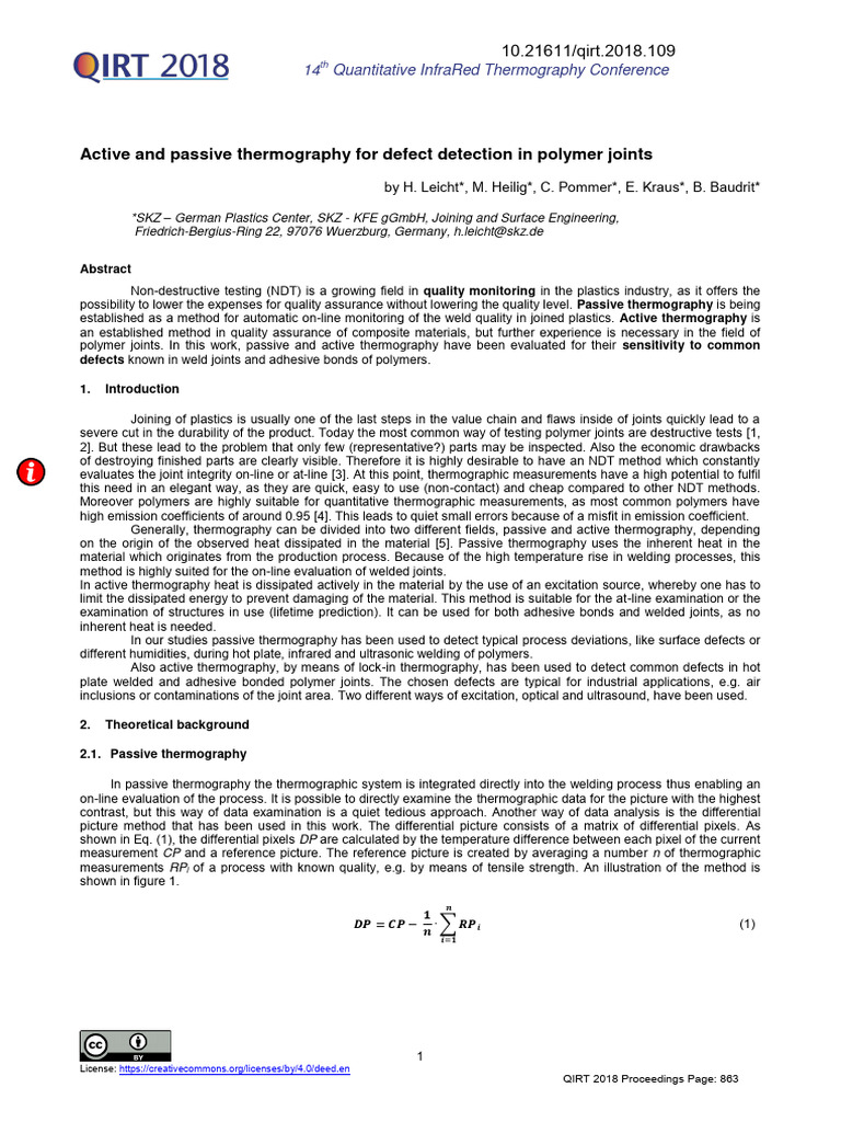 Active and passive thermography for defect detection in polymer joints ...