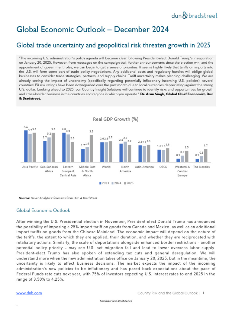 Global Economic Risks and 2025 Outlook | PDF | Inflation | Central Banks