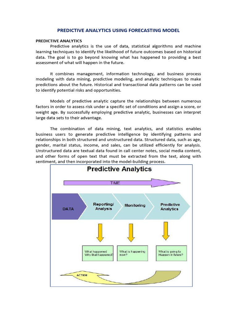 PREDICTIVE ANALYTICS USING FORECASTING MODEL With Laboratory | PDF | Predictive Analytics ...