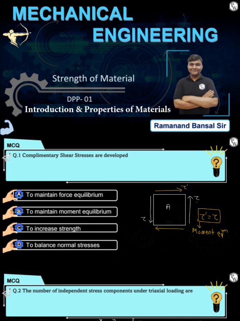 Introduction & Properties of Materials - DPP 01 Discussion Notes | PDF