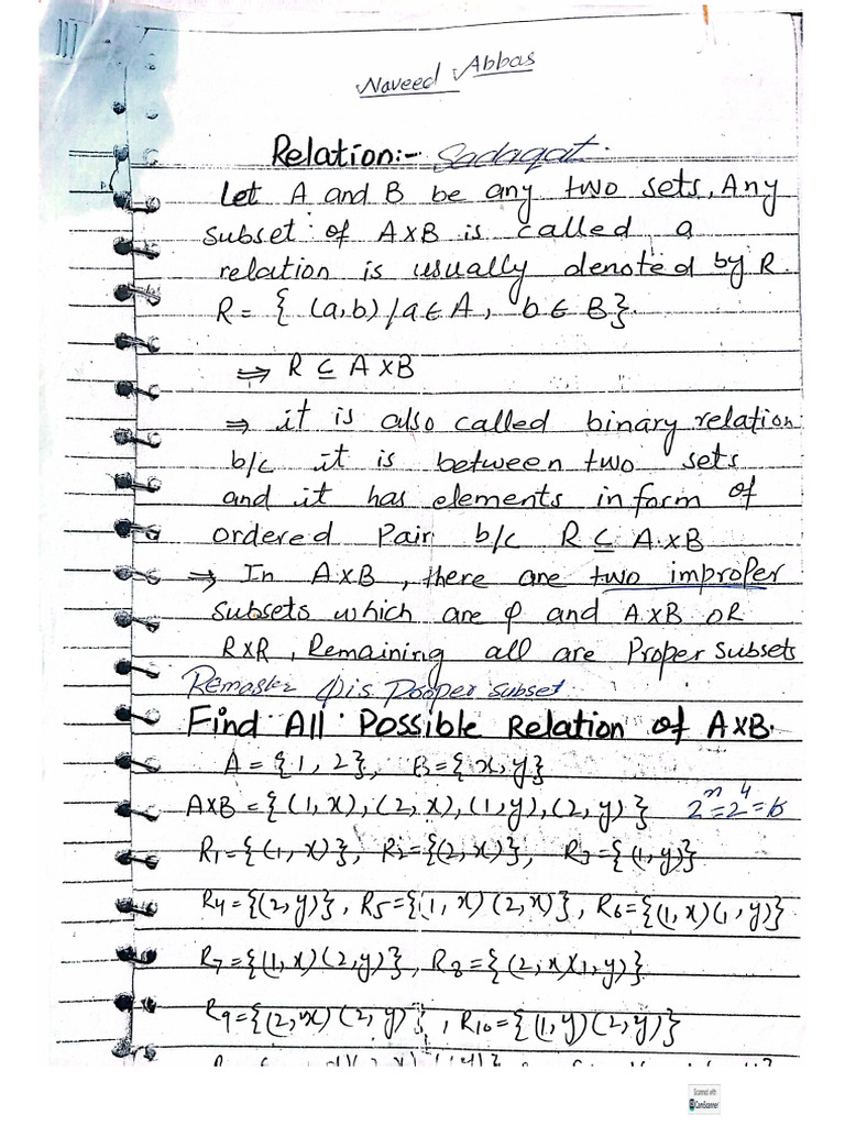 Relation, Types and It's Explanation | PDF