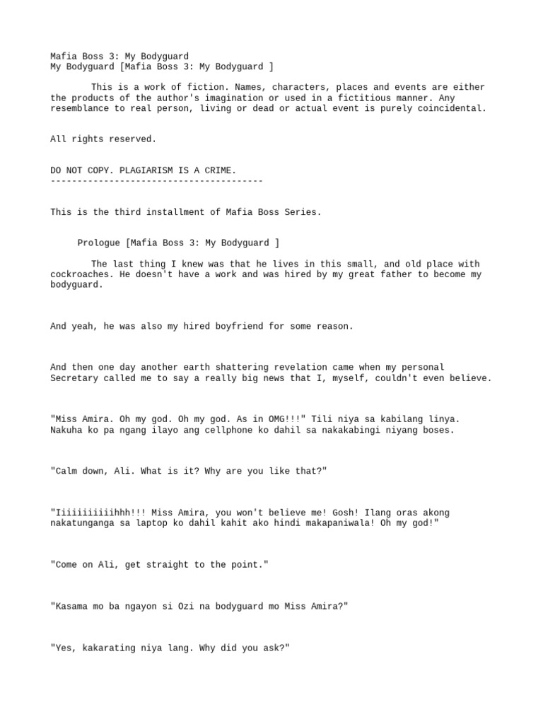 Mafia Boss 3 My Bodyguard AteEmp | PDF