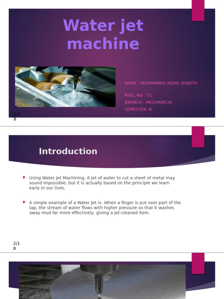 Water Jet Machining Overview and Benefits | PDF | Pump | Machining