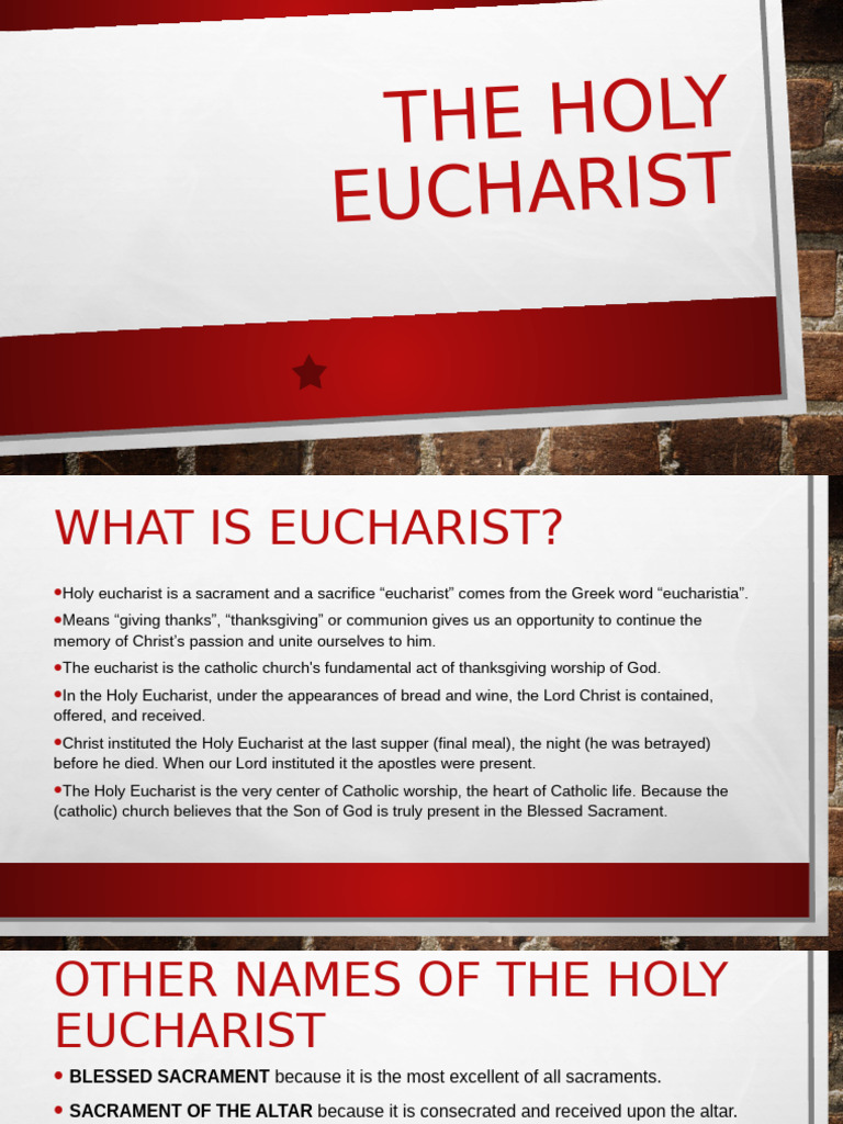 Understanding the Holy Eucharist | PDF | Eucharist | Last Supper