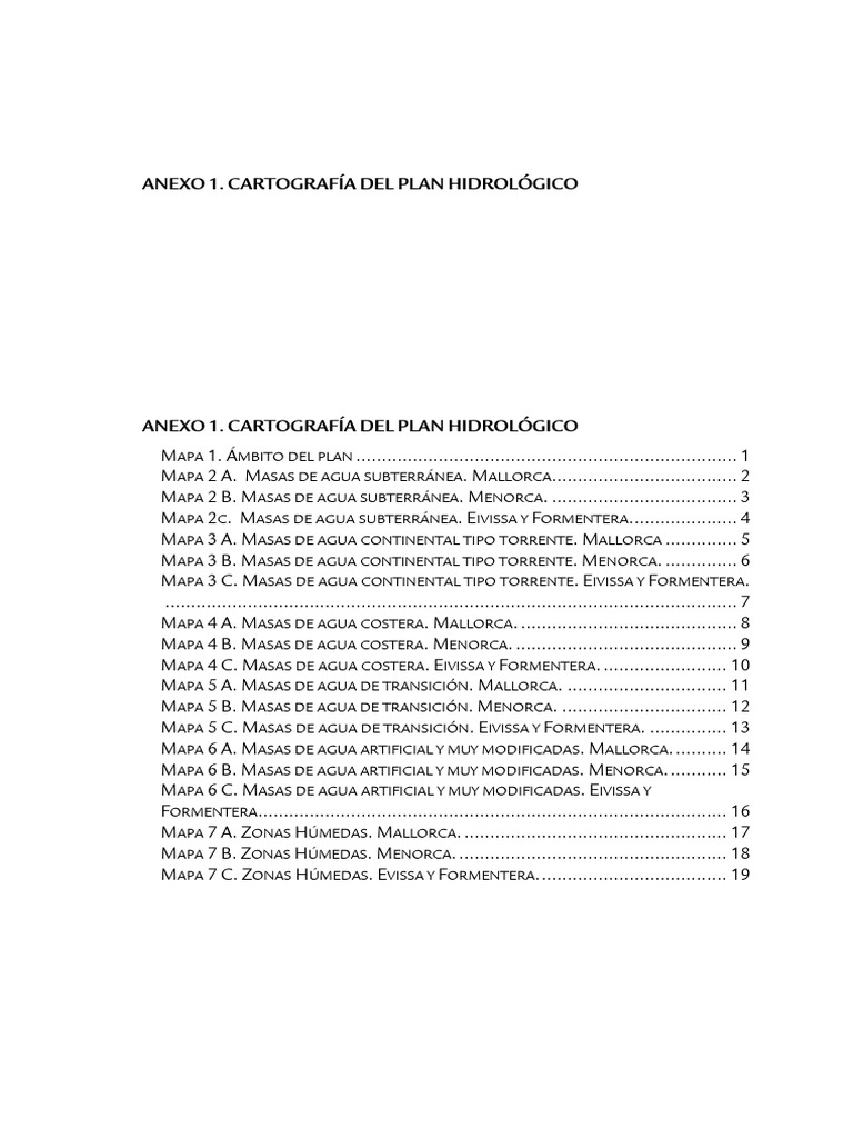 Anejo 1 Cartografia Del Plan Hidrologico | PDF | Humedal | Cartografía