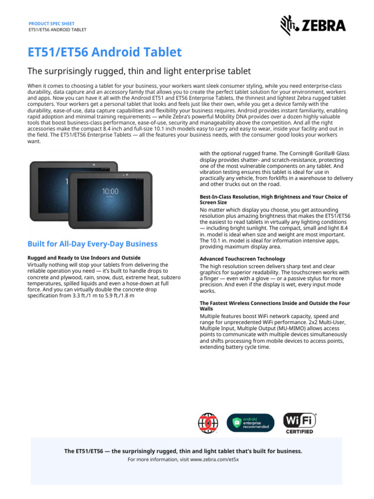 Et51 Et56 A Spec Sheet en Us | PDF | Tablet Computer | Image Scanner