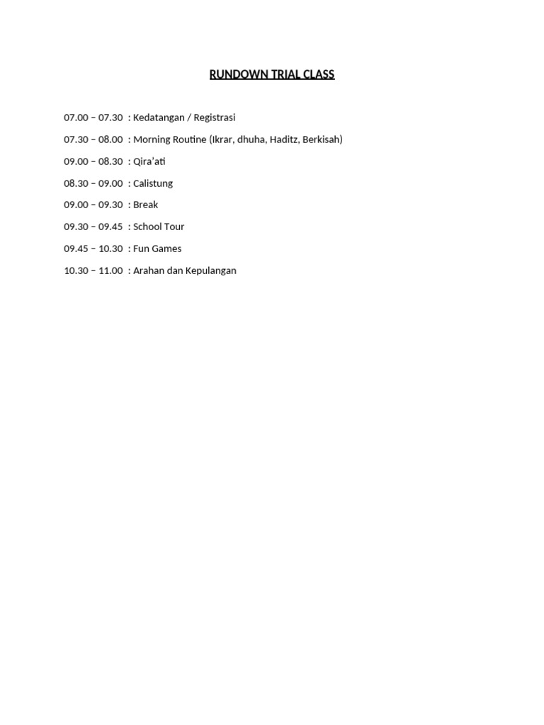 Rundown Trial Class | PDF