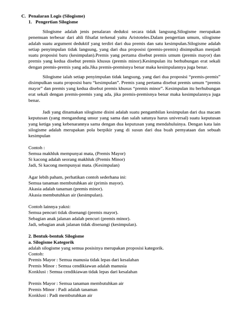 Jenis-jenis Silogisme dan Aturannya | PDF