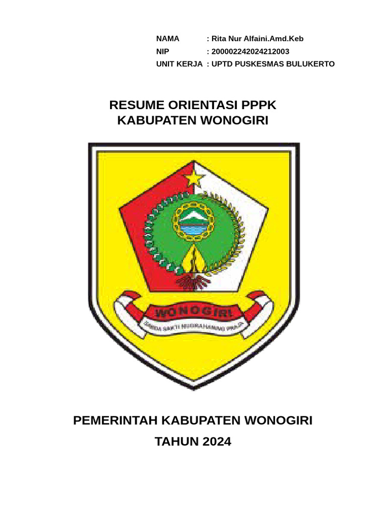 Resume Orientasi PPPK Hari 1 Dan Hari 2 Rita Nur A | PDF
