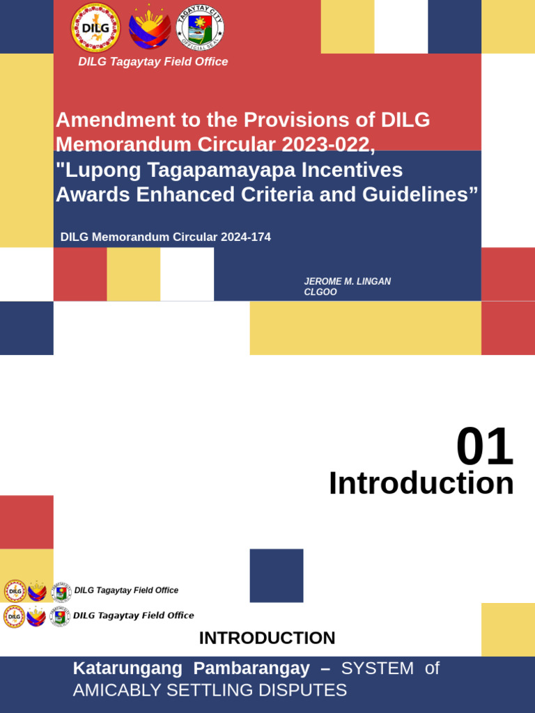 Lupong Tagapamayapa Incentives Awards Enhanced Criteria and Guidelines DILG MC 2024 174 | PDF ...
